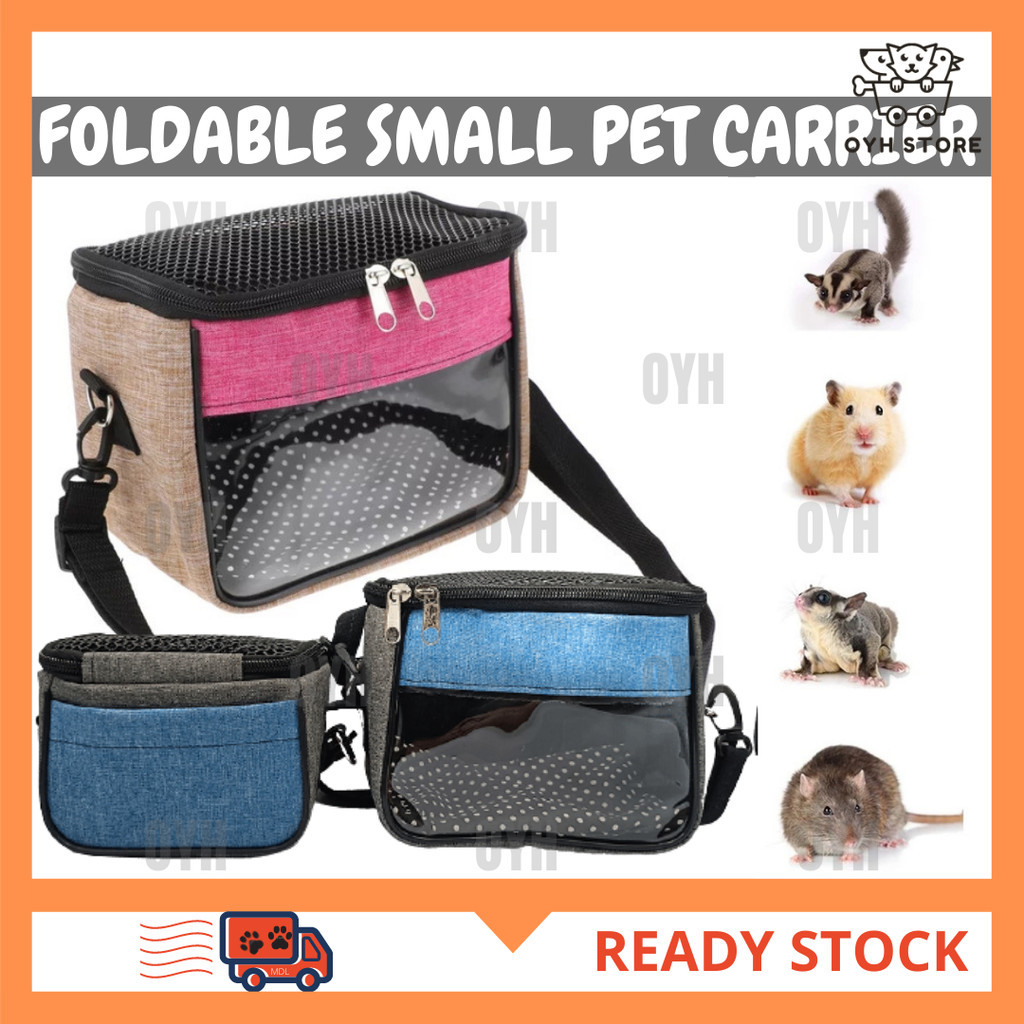 Local Delivery-Small Pet Carrier Foldable Breathable Mesh Hamster Sugar ...