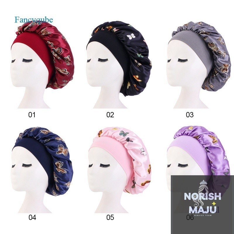 FQjewelrySetEvent FANCY Women's Satin Solid Sleeping Hat Night Sleep ...