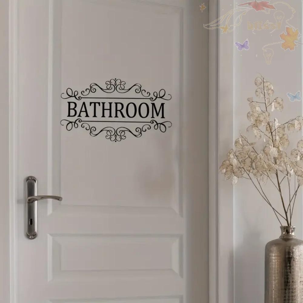 BLISS WC Doorway Sign, Self-Adhesive PVC Toilet Door Stickers, Toilet ...