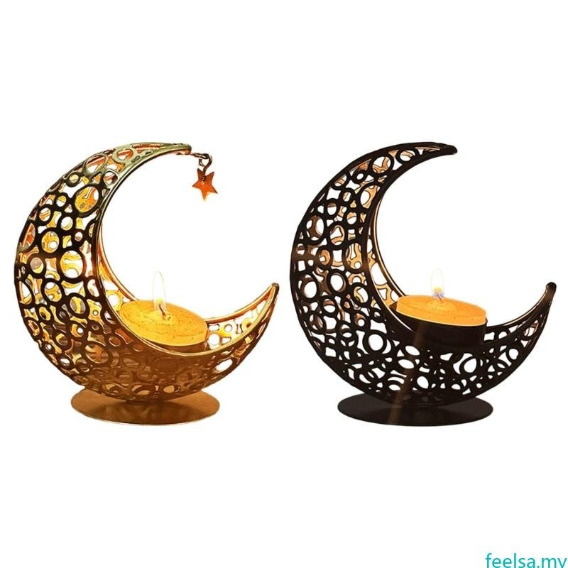 Best Crystal Pillar Holder Moon Shaped Metal Holder Moon Stand | Shopee ...