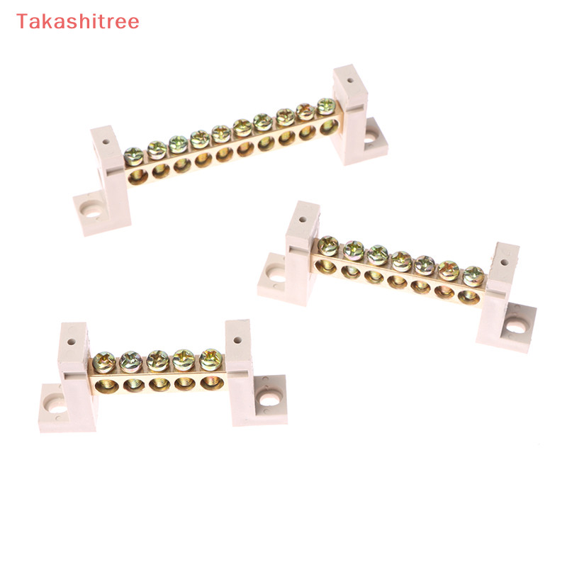 (Takashitree) Rail Terminal Block High Bridge Type Ground Bar 5/7/10/12 Holes Electrical ...