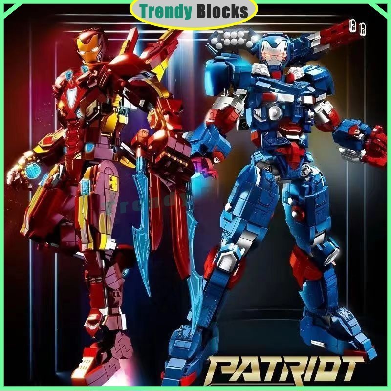 Marvel Series 76099 76100 Iron Man MK50/Iron Patriot building block ...