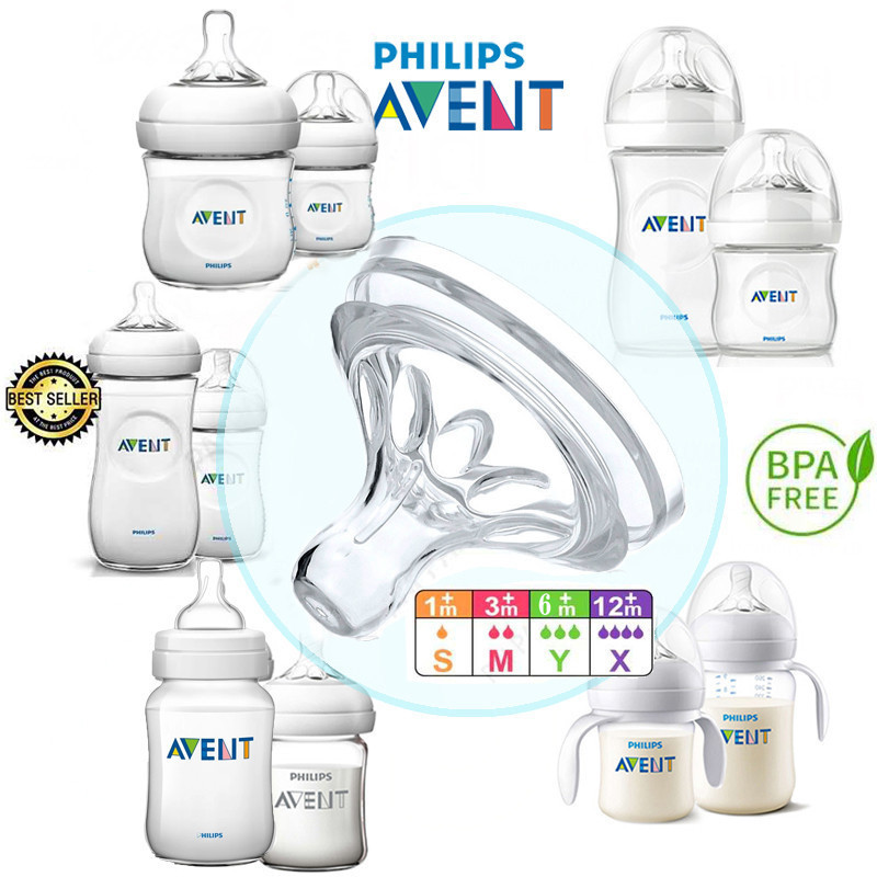 Philips Avent 5.5cm Wide Hole Baby Nipples Soft and Anti Colic Nipples ...