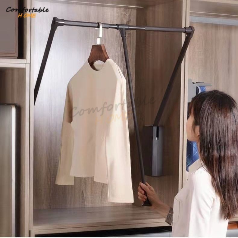 Wardrobe Lifting Clothes Rack Cloakroom Retractable Drop-down ...
