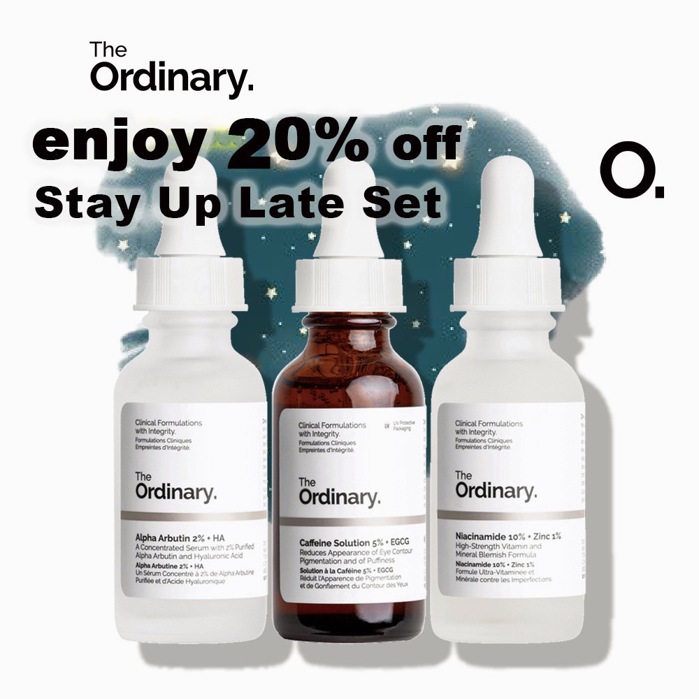 The Ordinary Stay Up Late Set for Dark Circles - Alpha Arbutin 2% + HA ...