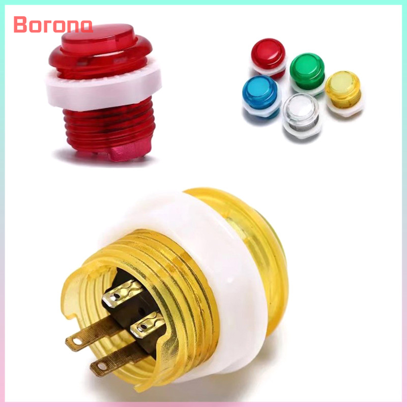 【Borona】 1PCS/LOT 24mm Arcade Push Button Led Illuminated 5V Push Button Round LED Button Built ...