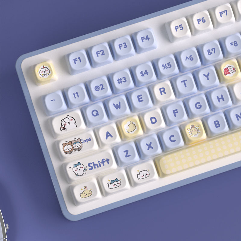 Chiikawa Keycaps MOT Height PBT Cute Blue Jump Five-sided Sublimation ...