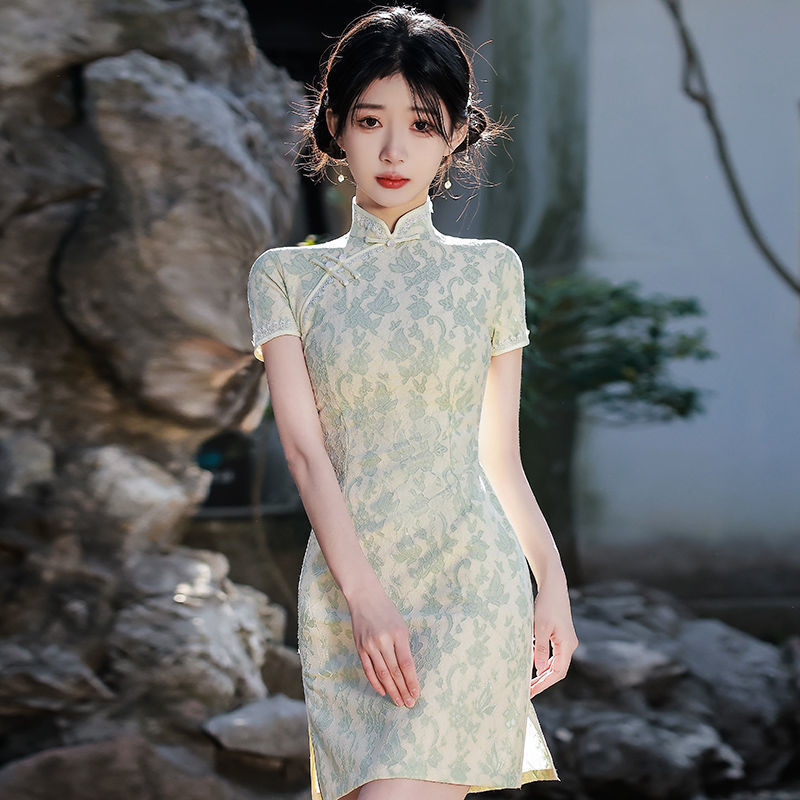 Cheongsam Summer Style Young Style Small Sexy Lace Short Style 2022 New ...