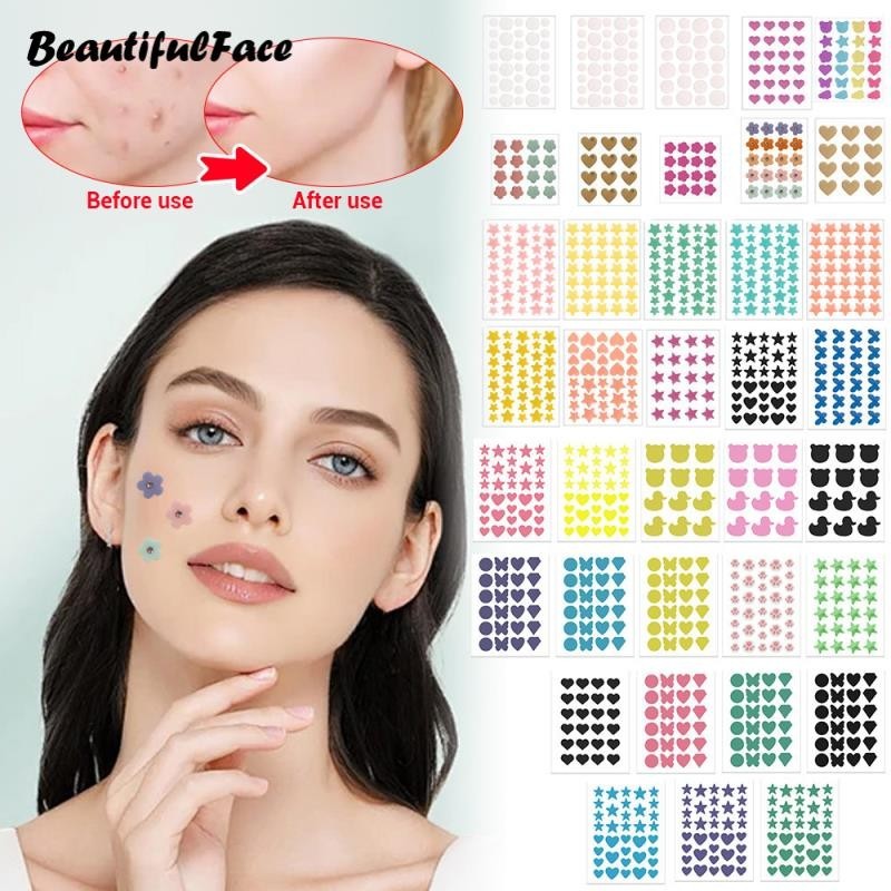 40pcs/sheet Acne Patch PE Colorful Star Shaped Covering Acne Pimple ...