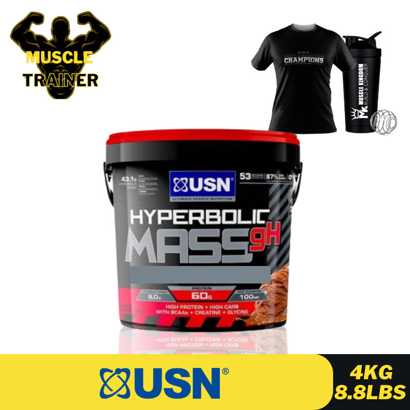 USN Hyperbolic Mass gH Extreme Weight Gainer Mass Protein Powder (4kg ...