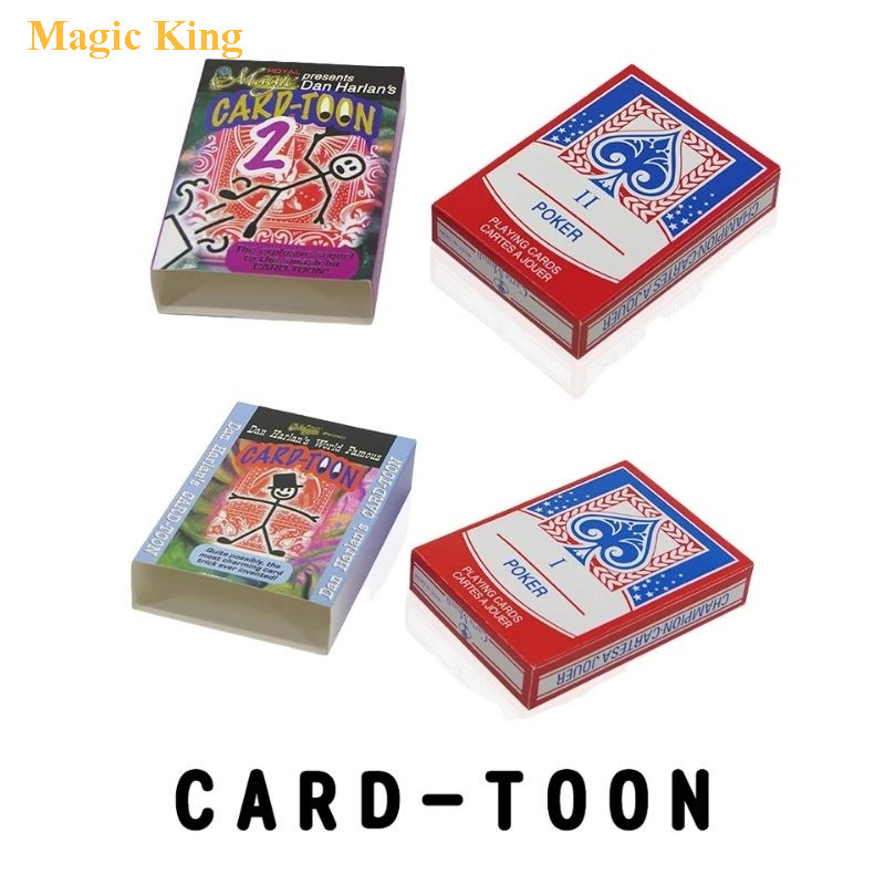 Card-Toon 1 and 2 Card Magic Tricks Fun Close Up Animation CardToon Deck Magie Mentalism ...
