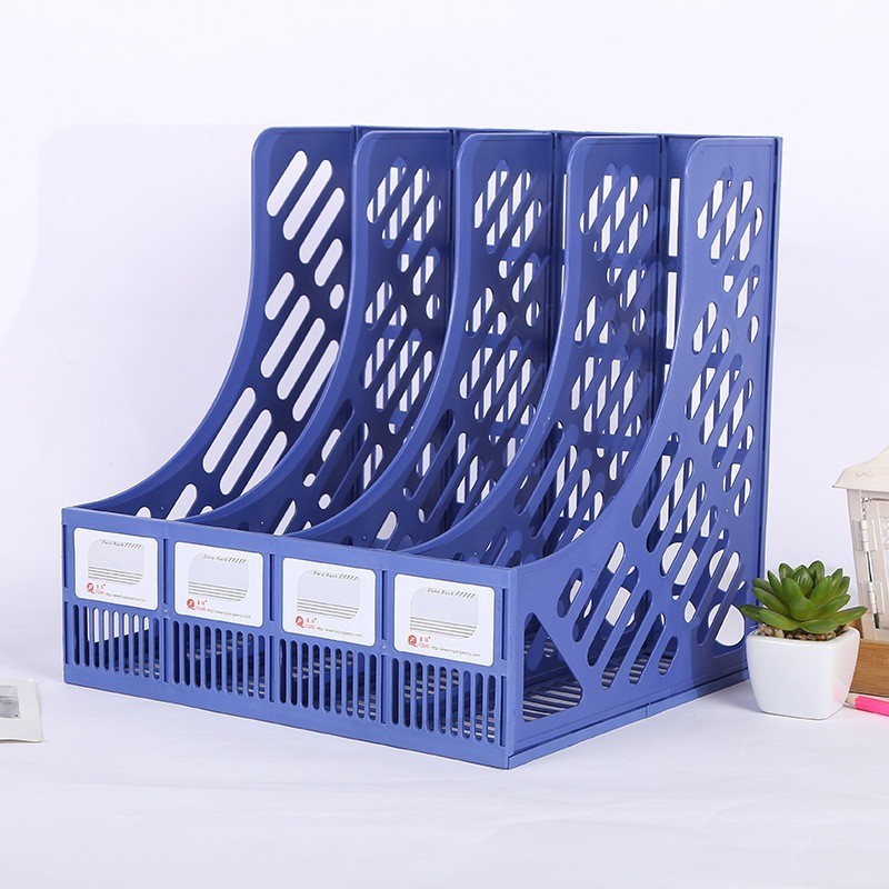Plastic Document Rack With 4 Office Compartments, file file file file ...