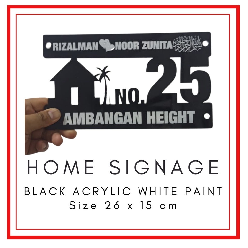 Home Signage Acrylic Tanda Pagar Signboard Tembok Rumah Sign Homestay ...