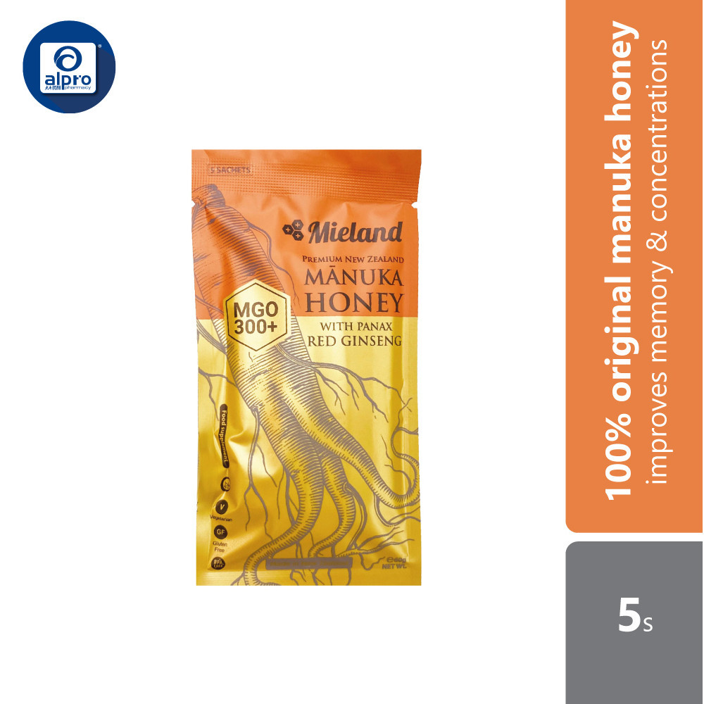 Mieland MGO300+ Manuka Honey with Panax Red Ginseng 12g x 5s | Shopee ...