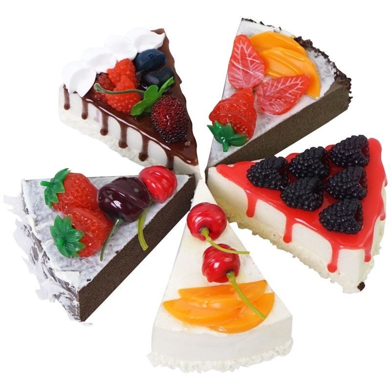 Simulation Triangle Mousse Cake Fake Bread Model Fruit Dessert Dessert ...