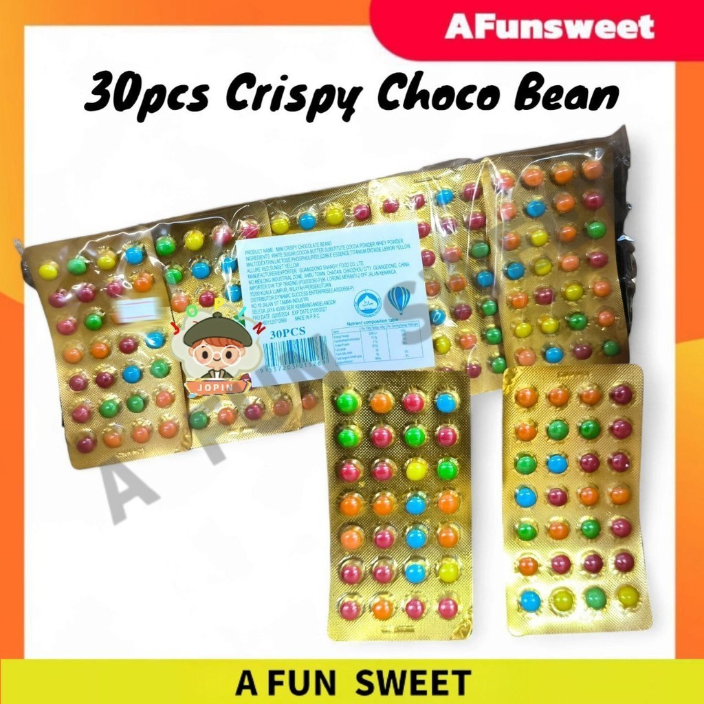 30pcs x 28biji KHY Mini Crispy Chocolate Beans Gula bersalut coklat ...