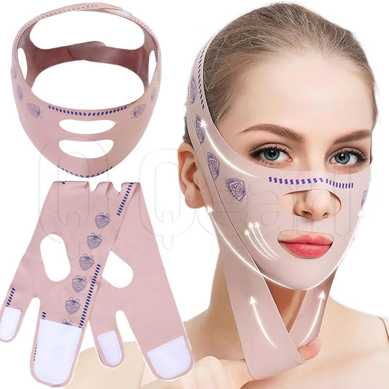 Double-Deck Facial Slimming Bandage - Breathable V Face Band - Face ...