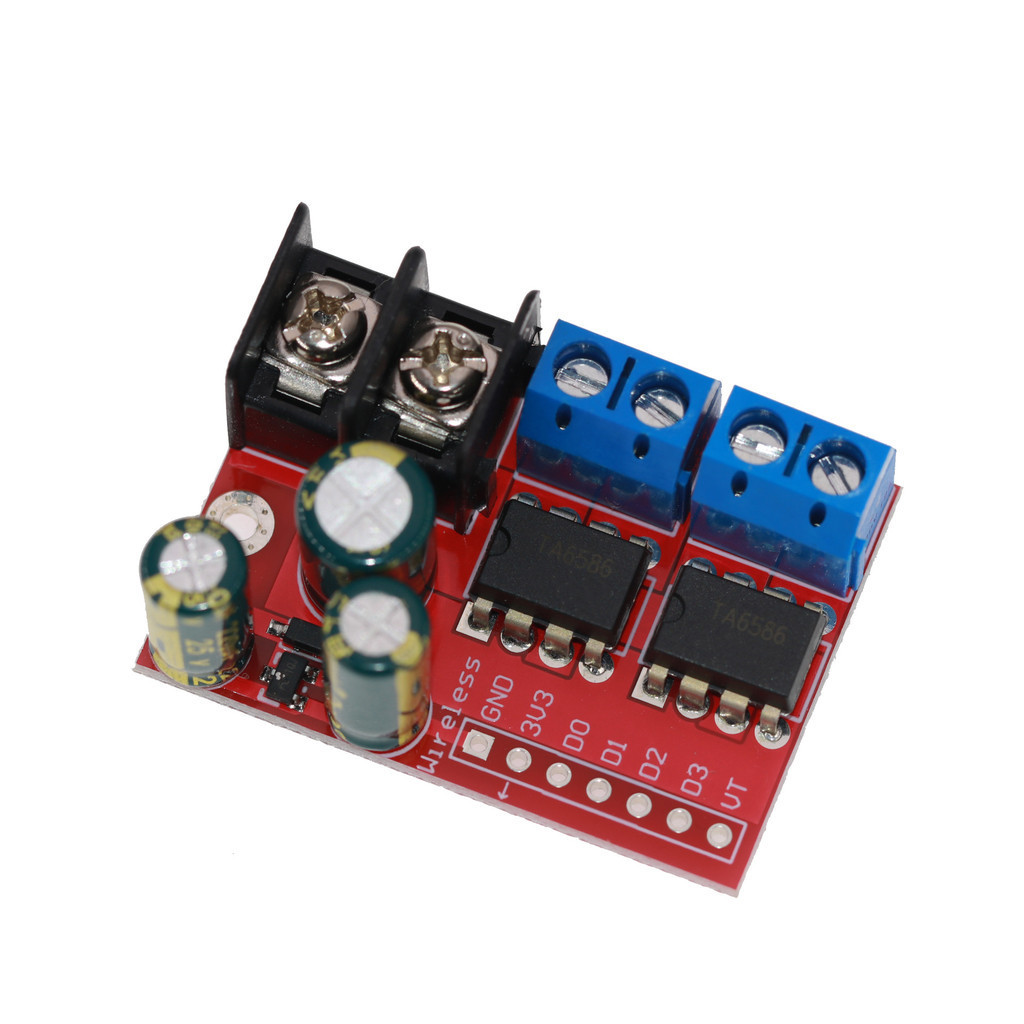 5A dual DC motor drive module with remote control for forward and ...