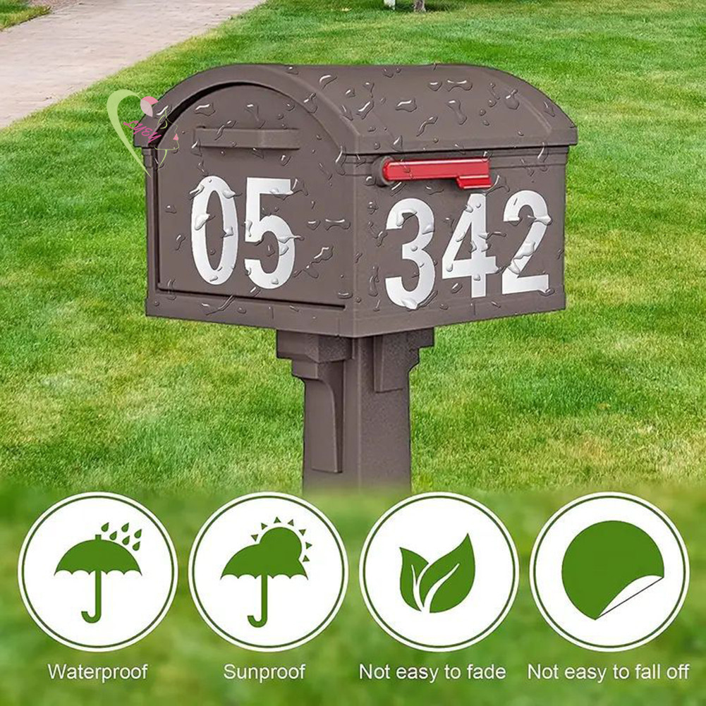 Reflective Mailbox Numbers Decal Elegant Style Self Adhesive Number ...