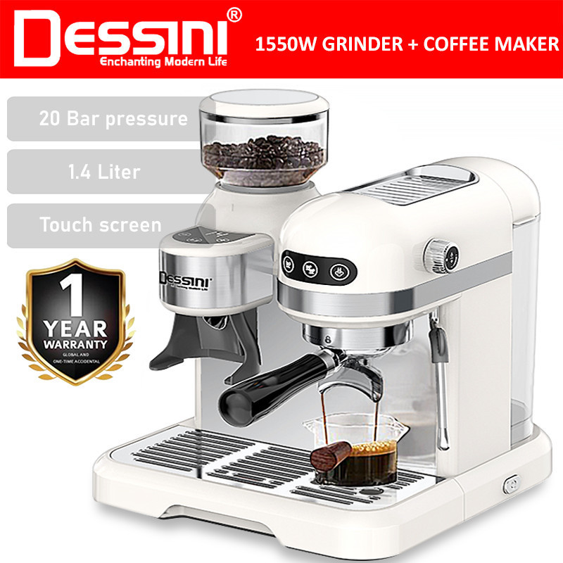 DESSINI ITALY 20 Bar 1.4L Espresso Coffee Maker Brew Cappuccino Latte ...