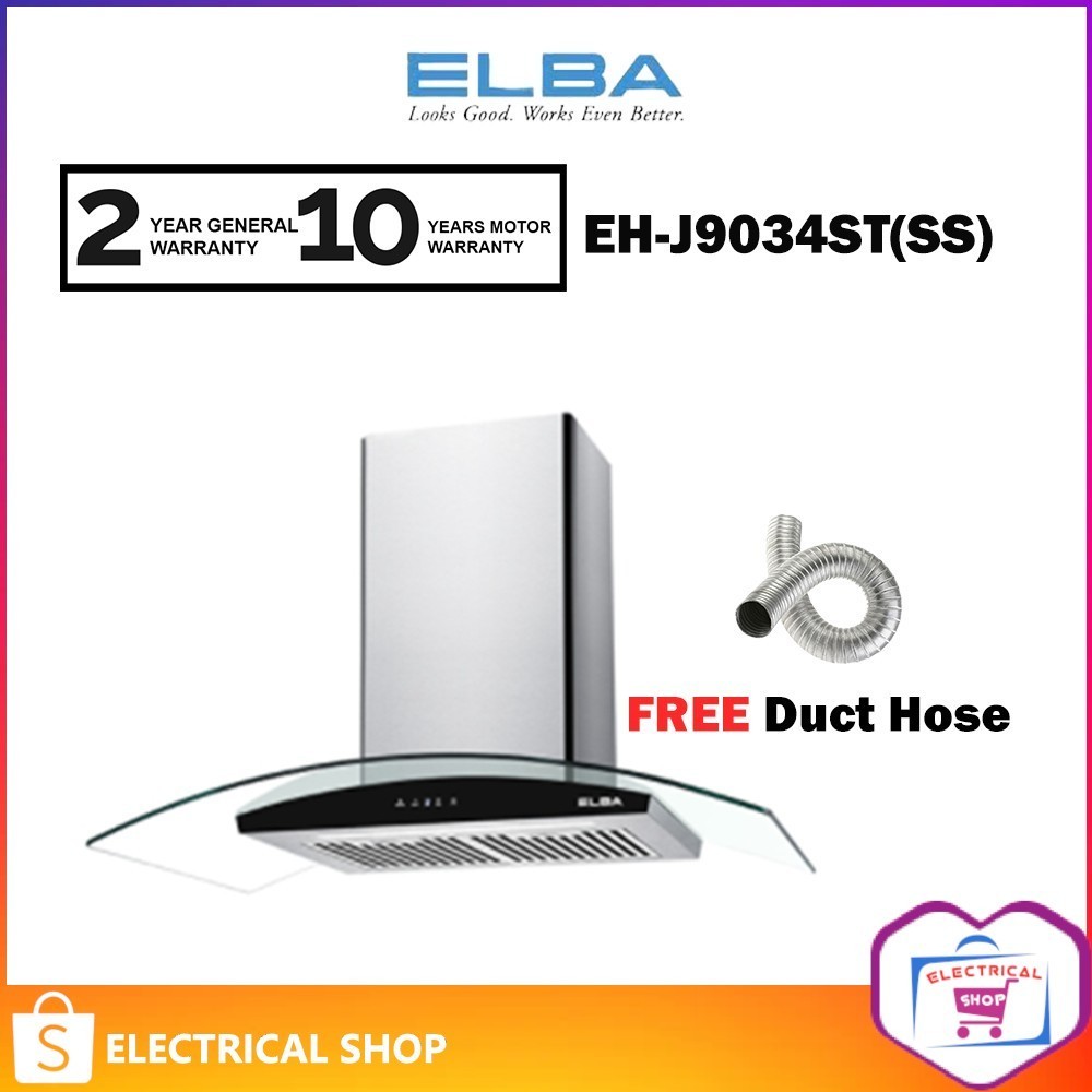Elba Cooker Hood EH-R9033(BK) / EHR9033BK Hood Chimney LED / INFINITO ...