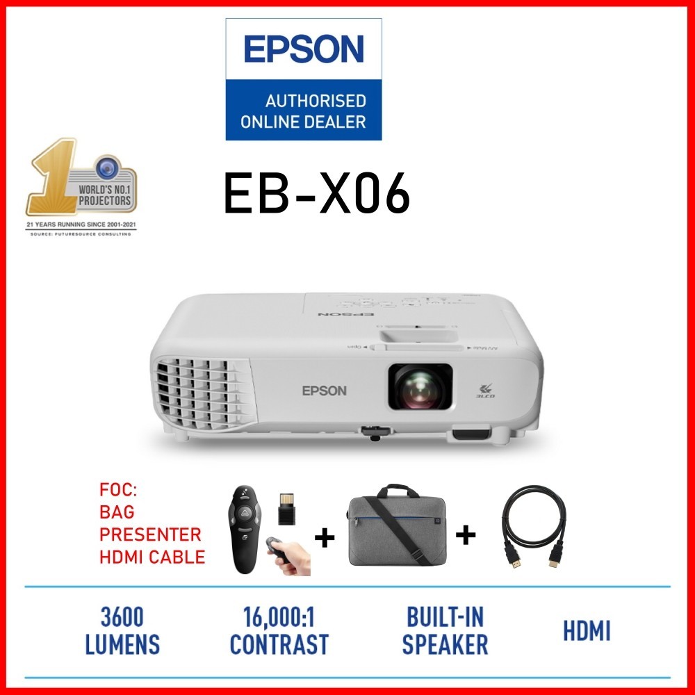 Epson EB-X06 EB-E01 EB-E51 EB-X51 EB-X41 EB-E10 XGA 3LCD Projector1026X768 RESOLUTION. X41 W41 ...