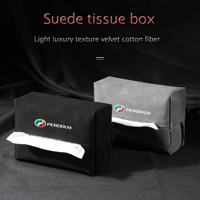 Perodua Car mounted suede tissue box, paper drawing box, creative car ...