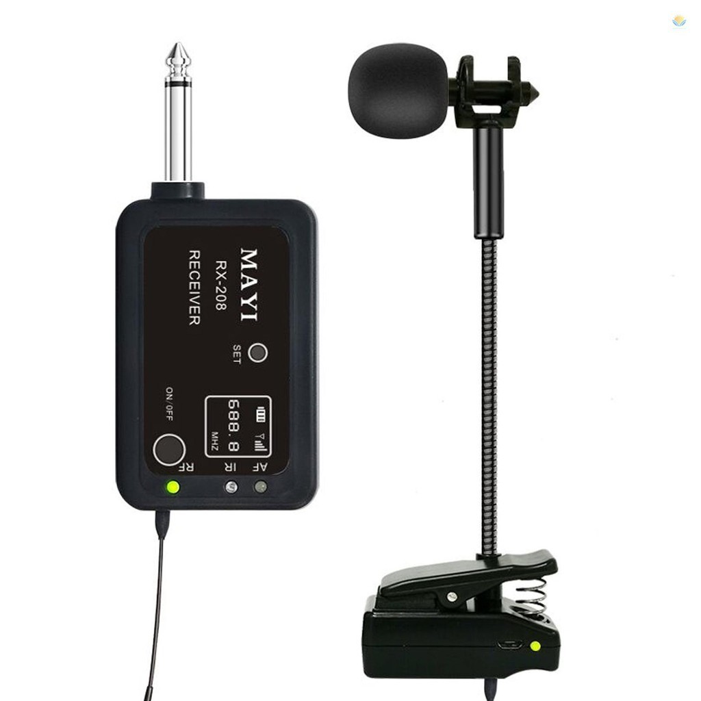 UHF Wireless Instruments Microphone Saxophone Microphone Transmitter ...