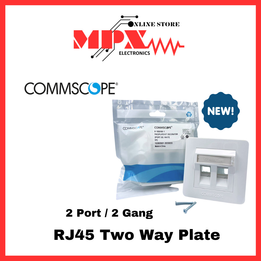 (NEW) Authentic COMMSCOPE 1gang 2gang RJ45 Network Wall Socket Outlet ...