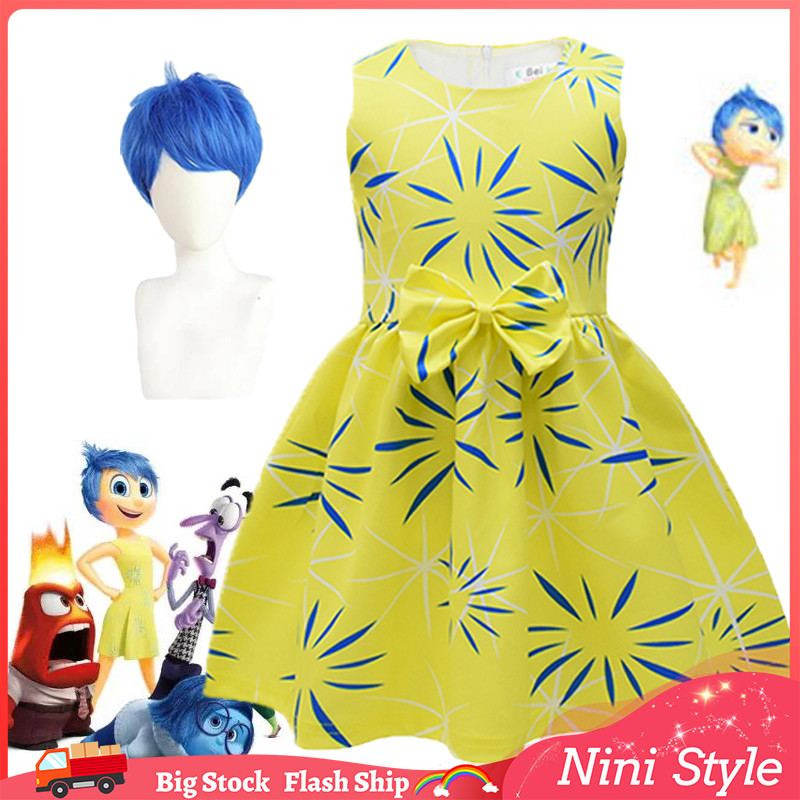Movie Inside Out 2 Joy Cosplay Costume for Kids Girl Cartoon Character ...