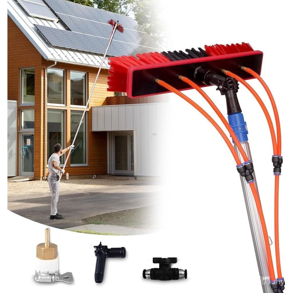 35 FT Water Fed Pole Kit Adjustable Solar Panel Cleaning Kit Cleaner ...
