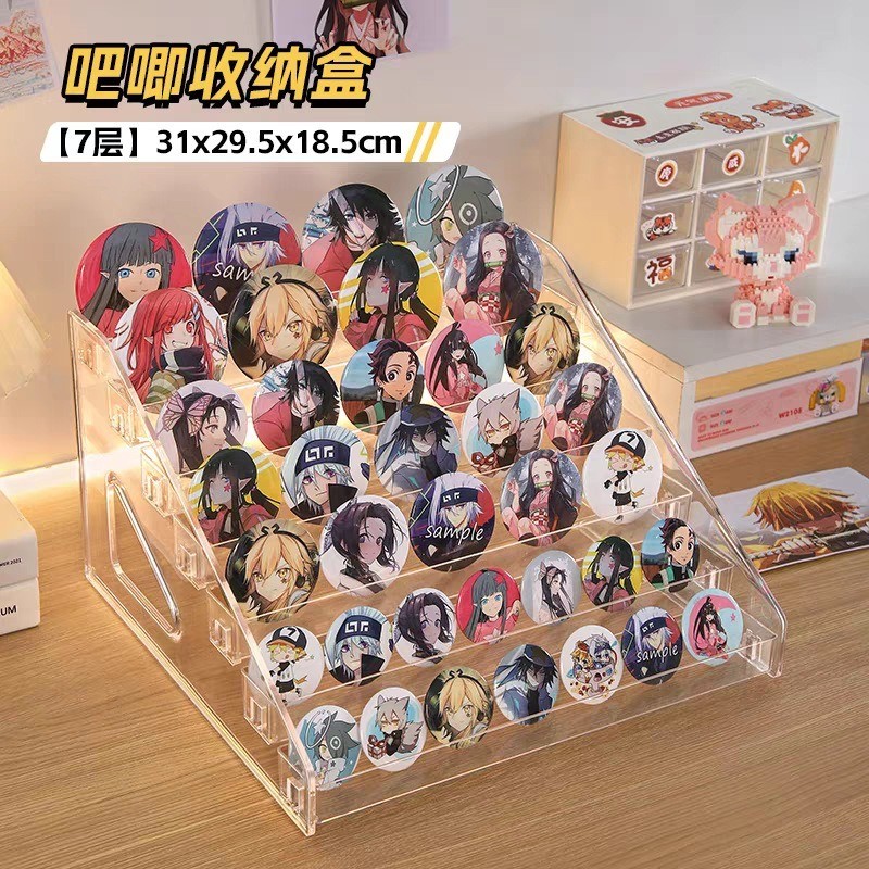 Acrylic badge display rack, badge storage box, ladder rack, standing ...