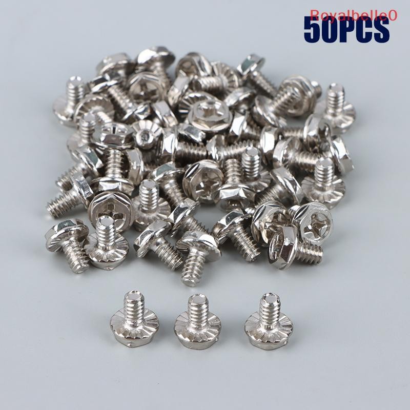 {Royalbelle0} 50pcs Toothed Hex 6/32 Computer PC Case Hard Drive ...