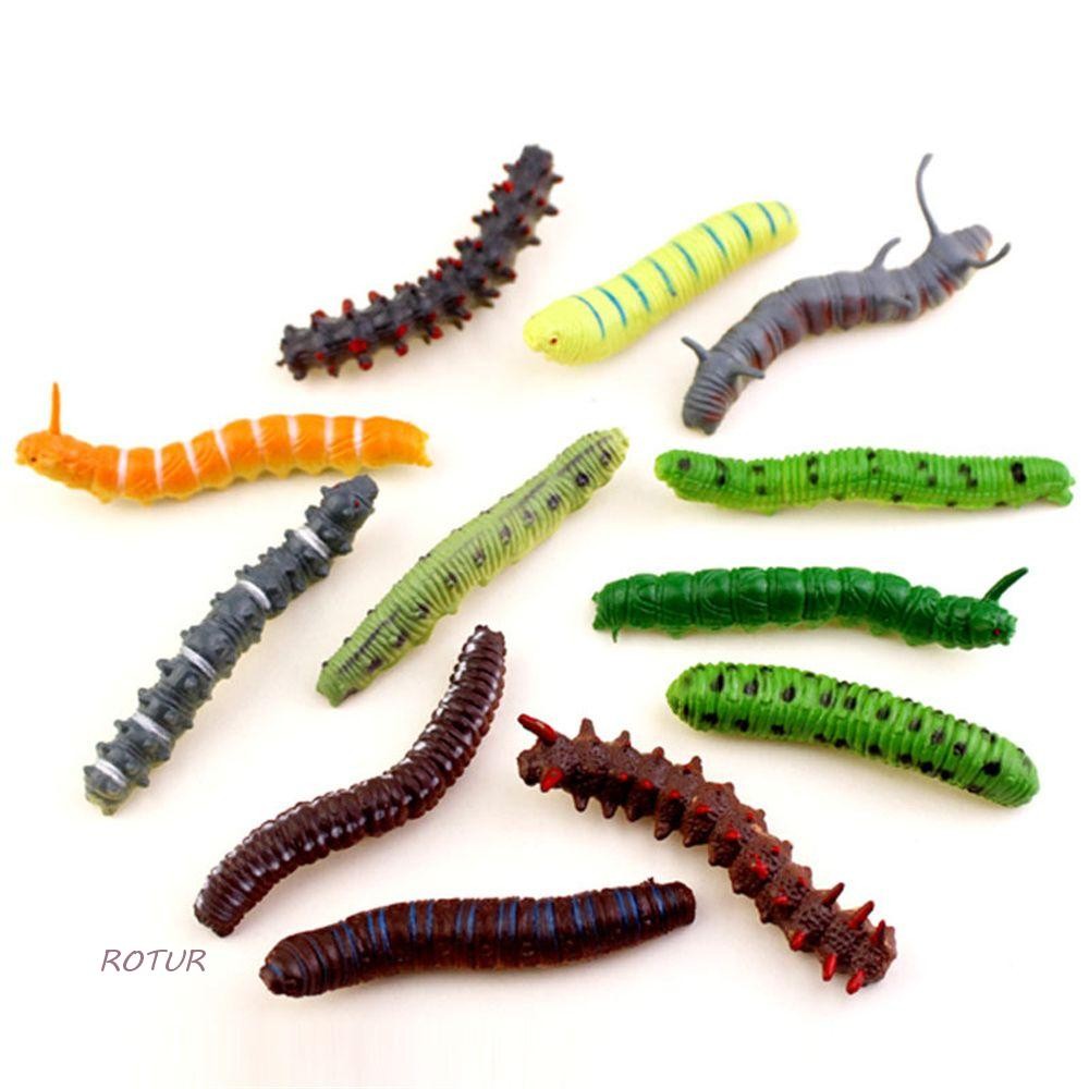 ROTUR Twisty Worm Toy Insect Animals Different 12Pcs/Lot Realistic Fake ...