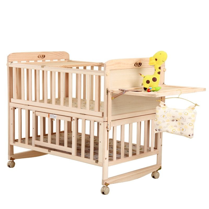 Smart Child Crib Solid Wood Lacquer-Free Multifunctional Cradle Bed ...