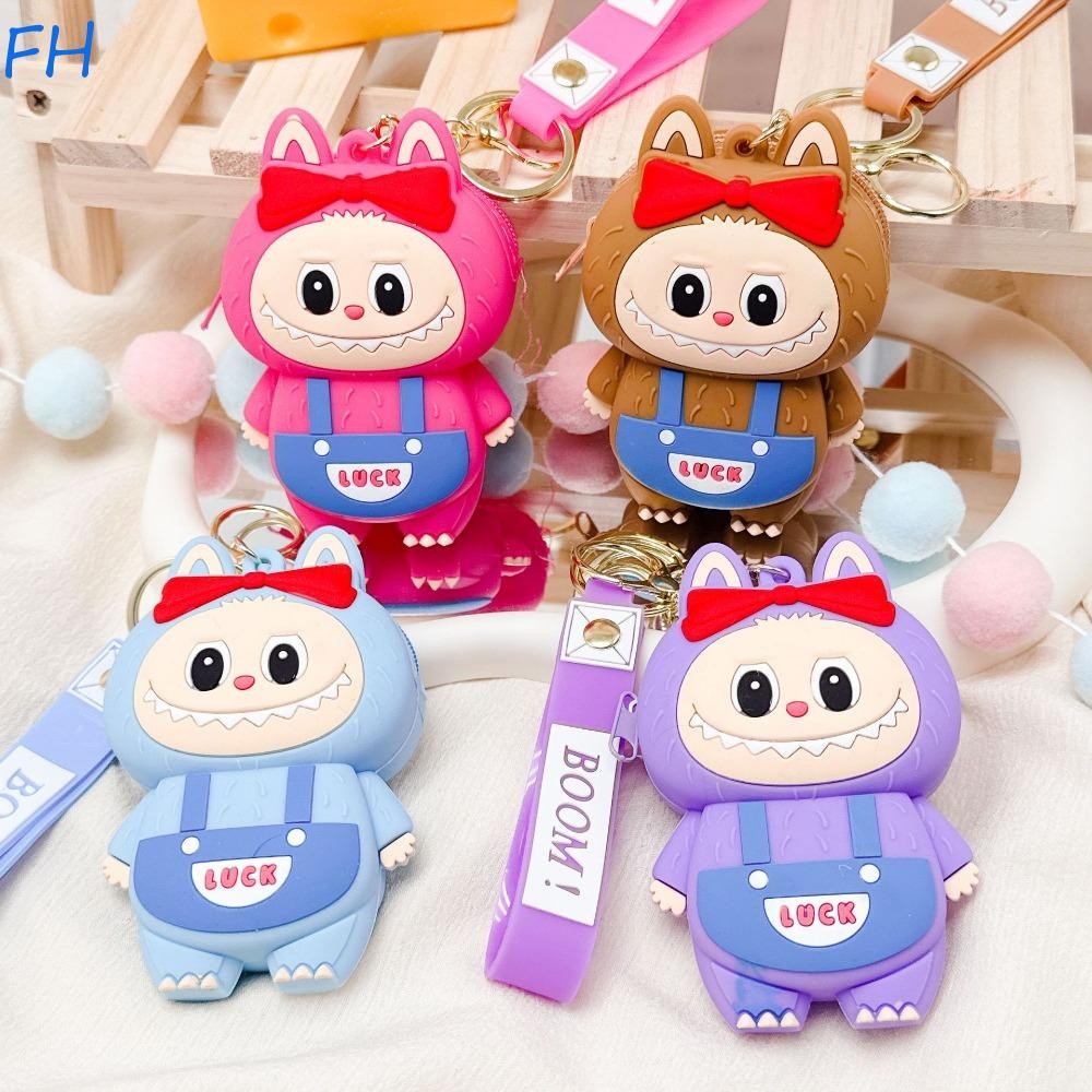 FENGHA Labubu Wallet Keychain, Waterproof Korean Style Silicone Coin ...