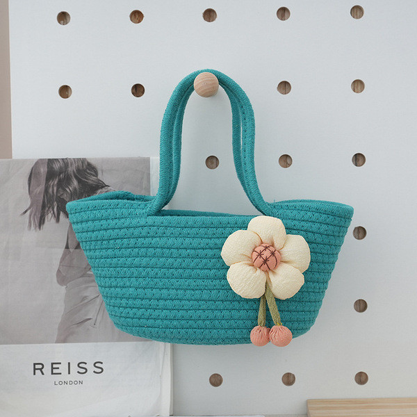 2024 beg tangan mudah alih baru, reka bentuk niche biru, beg anyaman ...