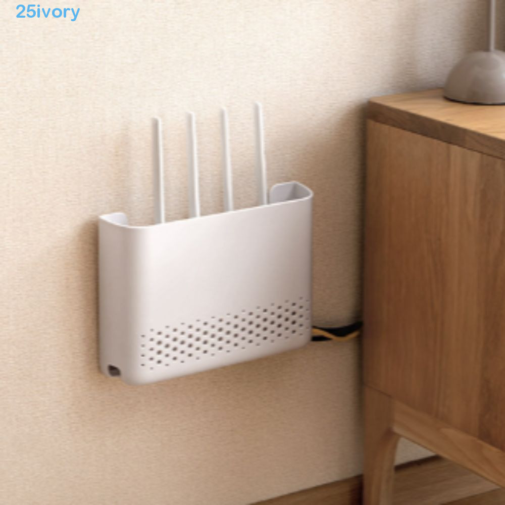 IVORY Router Storage Box, Wall Mounted Floating Shelves Wireless Router ...