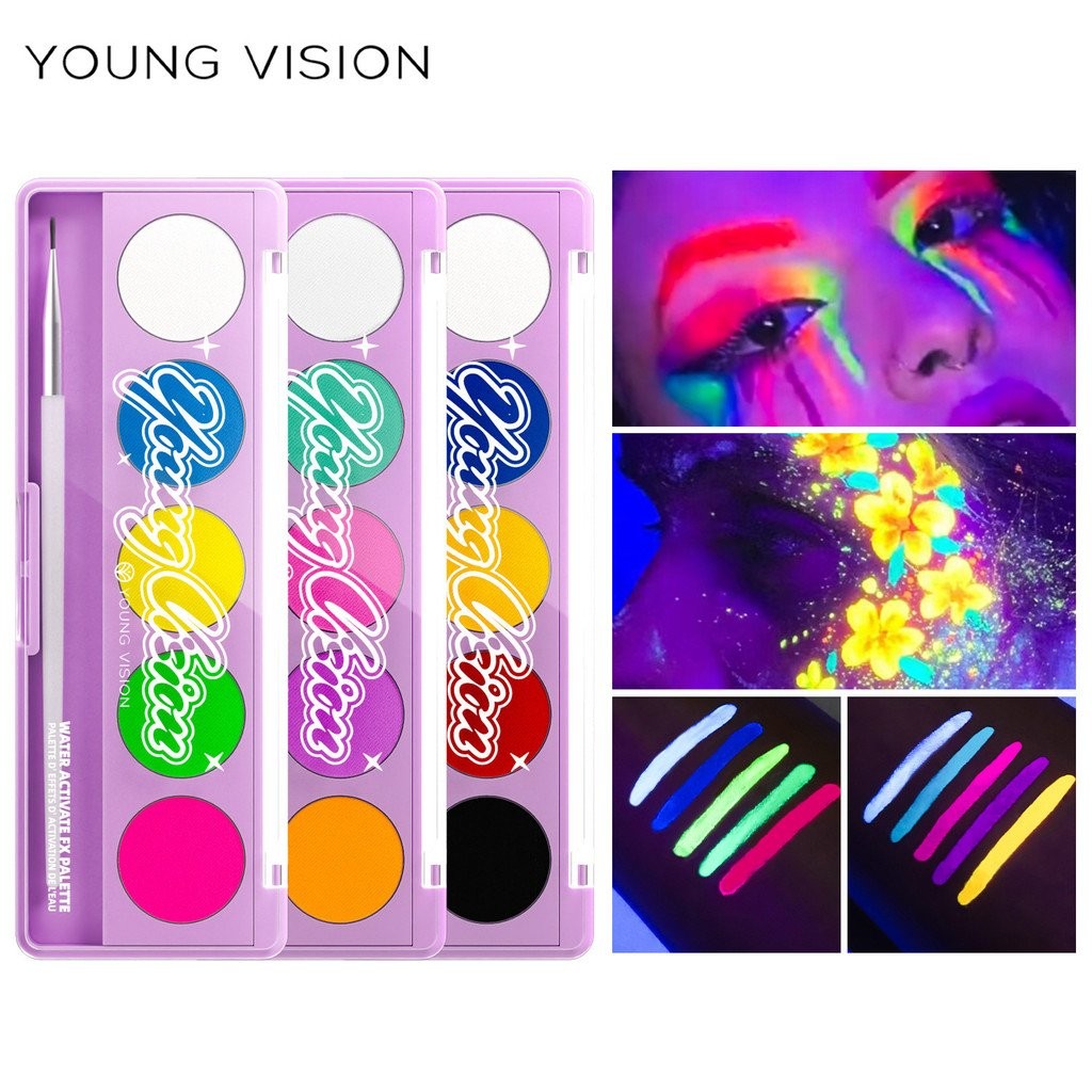 YOUNG VISION Cat Muka dan Badan UV Pendarfluor Larut Air Cat Muka ...