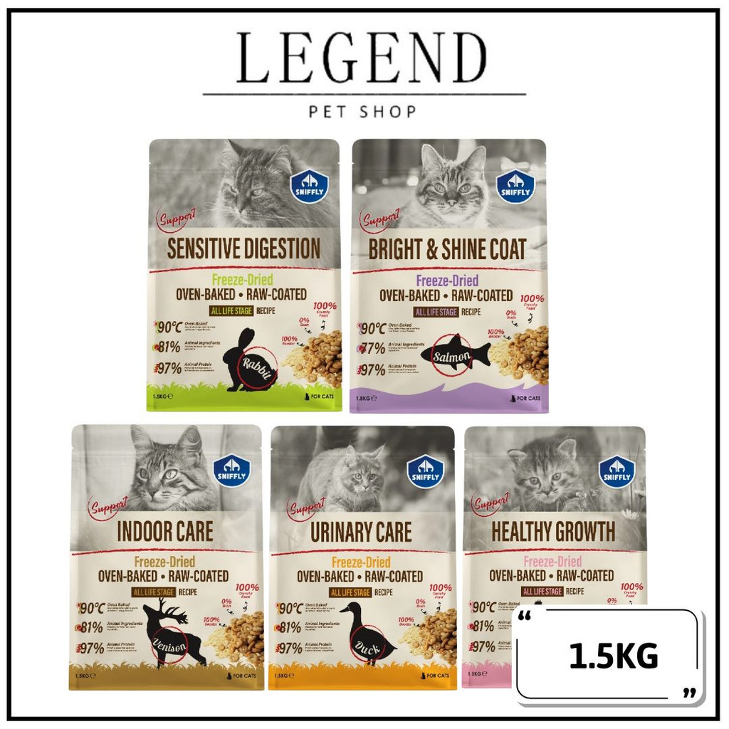 Sniffly Grain Free Oven Baked All Life Stage Dry Cat Food -1.5KG ...