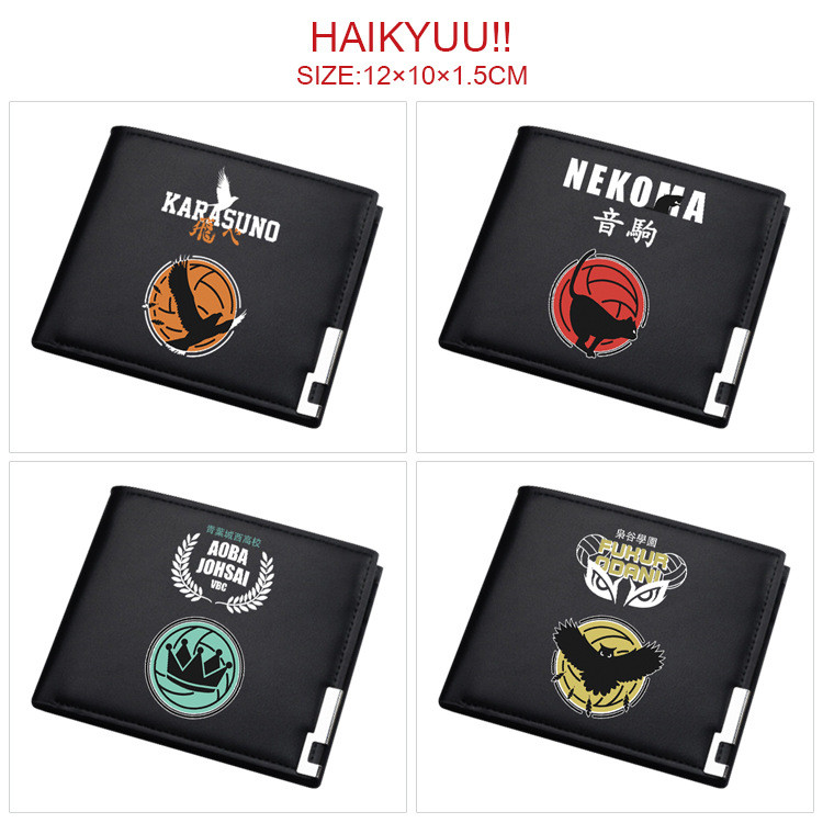 2025 Haikyuu!! Anime PU Bifold Wallet For Kids Volleyball Print ...