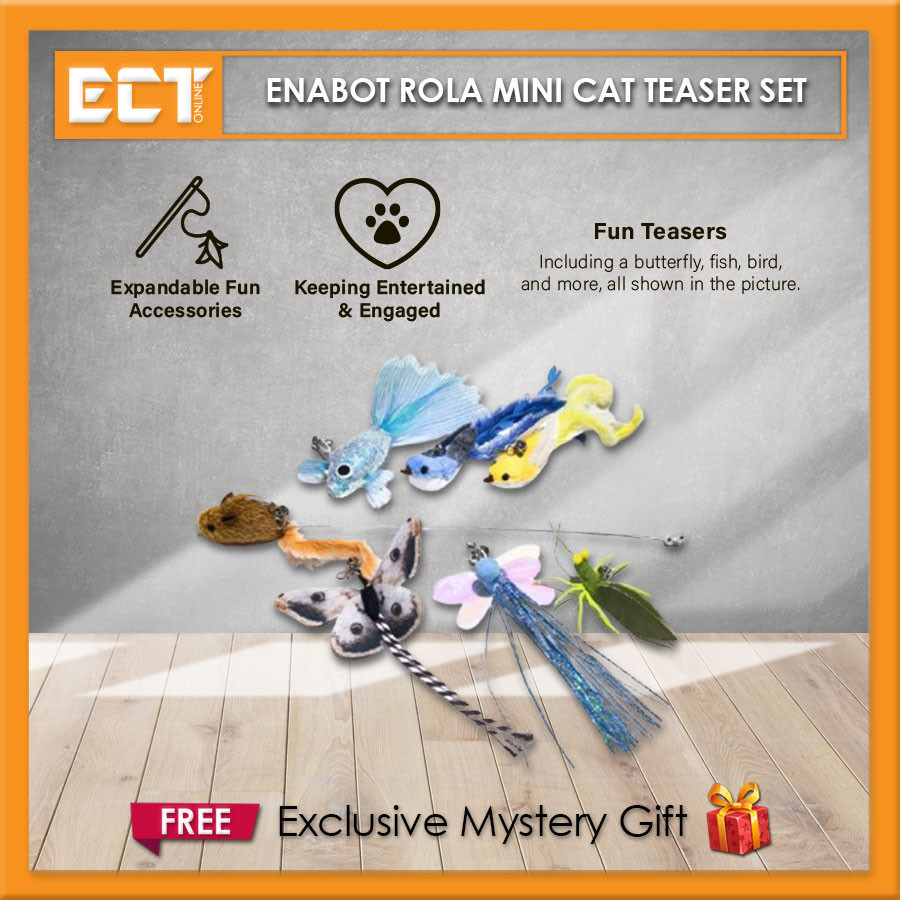 Enabot ROLA Mini Cat Teaser Set, ROLA Smart Pet Water Fountain with ...