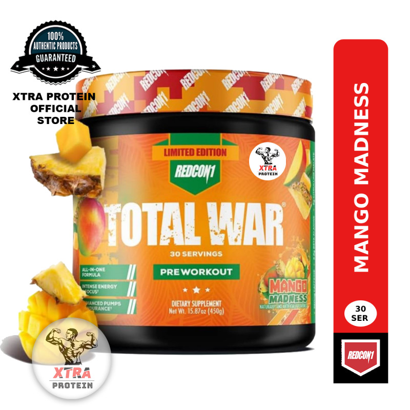 Redcon1 Total War Pre-Workout Mango Madness (450g) 30 Servings | Shopee ...