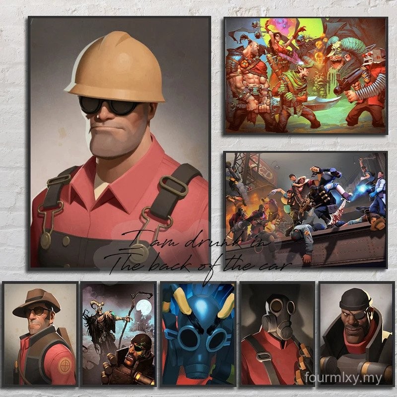 Team Fortress 2 Poster Canvas Printed Character Important Team Fortress Art Decorative Wall Art ...