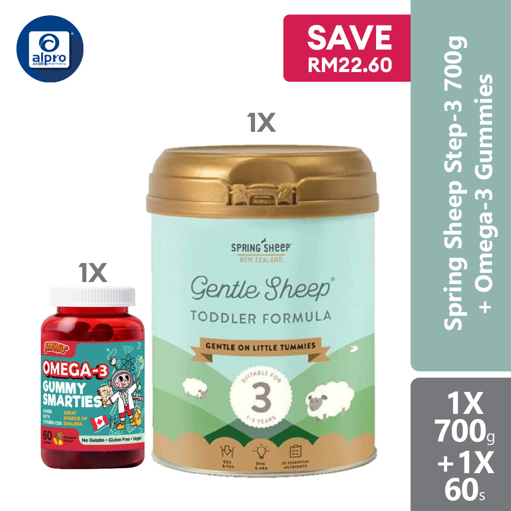 Spring Sheep Step 3 700g + Gummykids Omega-3 Gummy Smarties 60s (PWP ...