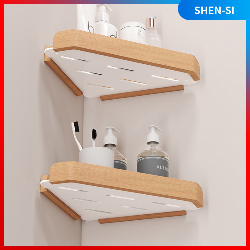 Ready Stock Log Style Bathroom Toilet Rack Perforation-Free Toilet ...