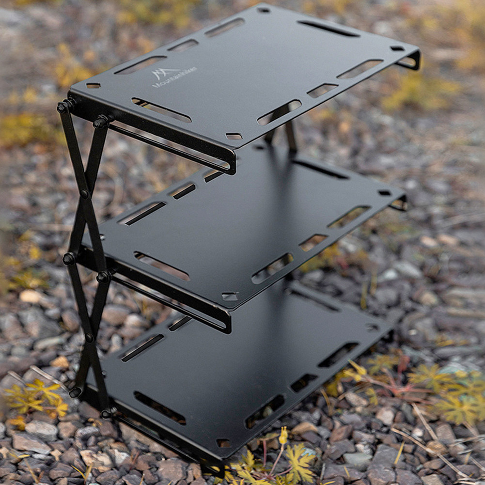 3 Tier Foldable Camping Rack Aluminum Alloy Folding Storage Rack for ...