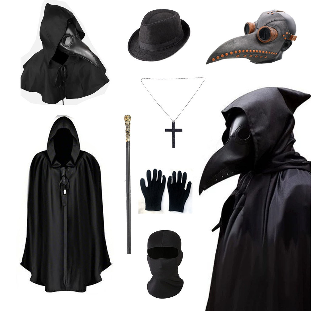 Medieval Monk Plague Doctor Cosplay Accessory Kit for Adult Men Women ...