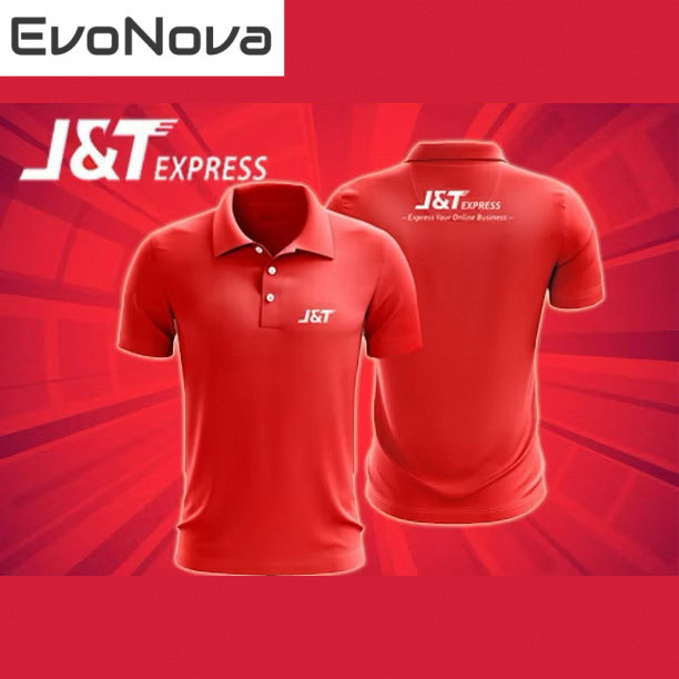 J&T Express JNT Short Sleeve POLO Shirt for Delivery Workers Breathable ...