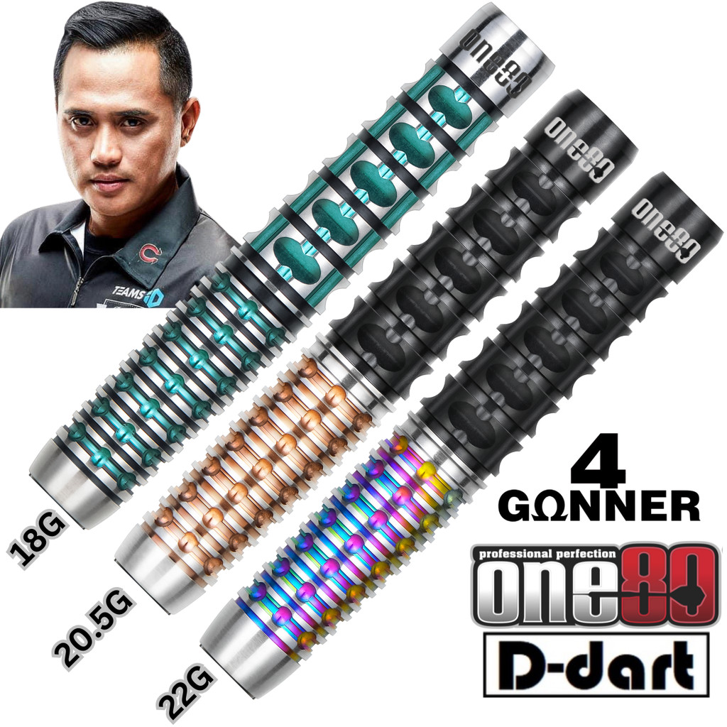 ONE80 SOFT TIP DART - 18G/20.5G/22G GUNNER 4 Tungsten Signature Dart ...